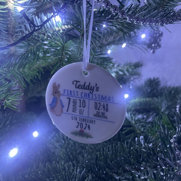 First Christmas Bump Decoration, Personalised Baby Bump Christmas ...