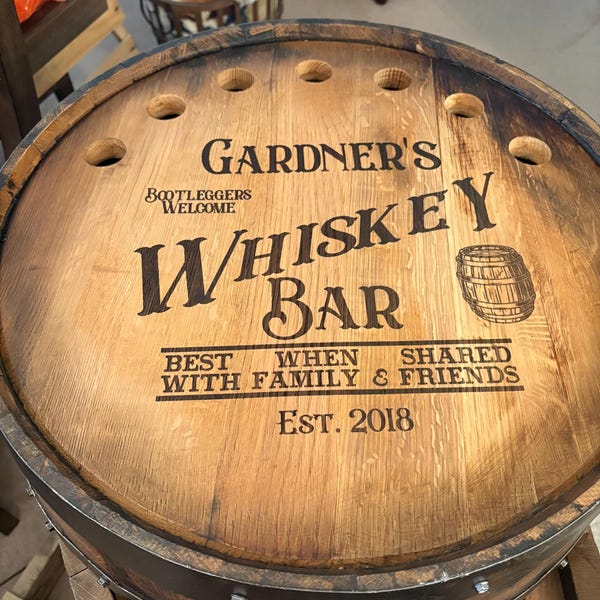 Custom Bourbon Barrel Head Bar Sign - Etsy