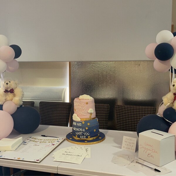 Baby Shower Name Suggestion Box & 30 Prediction Cards, Rose Gold Baby ...