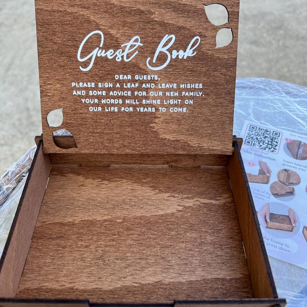 Wedding Card Box, Family Tree Card Box With Slot for Wedding, Rustic ...