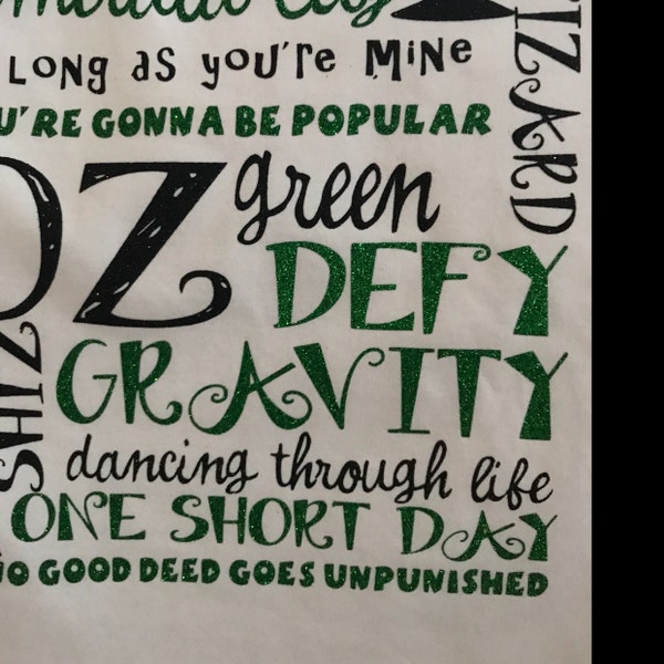 Printable Wicked Musical Quotes Digital Subway Art Typography Poster ...
