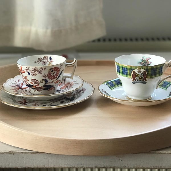 Rare Beautiful Antique Gold Elegant Paragon English Bone China Trio Tea ...