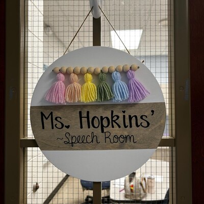 Teacher Sign. Teacher Door Hanger. Red White and Blue Decor. Classroom ...