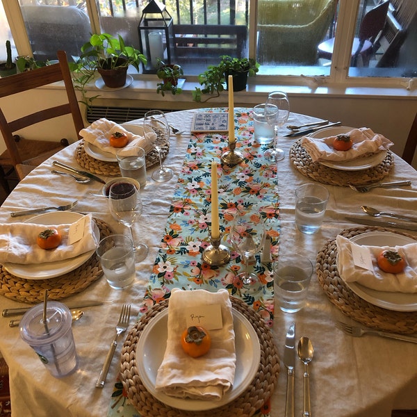13 X 70 Rifle Paper Co Wildwood Collection Mint Floral Table Runner ...