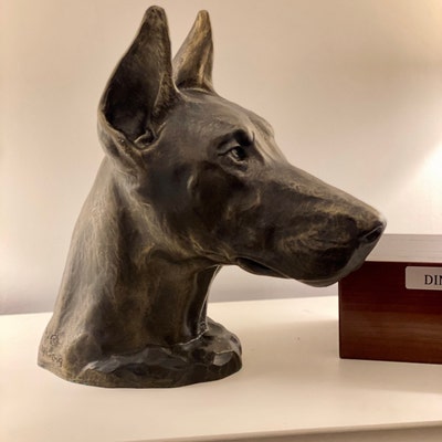 Urn for Dog Ashes Dobermann Statue. Artdog Collection - Etsy