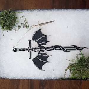 Dragon Sword Faux Leather Bookmark, Fantasy Bookmark, Elven-inspired ...