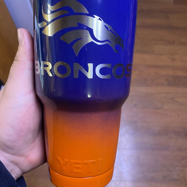 Denver Broncos Powdercoated Yeti Tumbler, Free Personilization! - Etsy