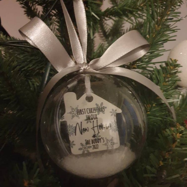First Christmas New Home Bauble, First Home Christmas Bauble, Clear ...