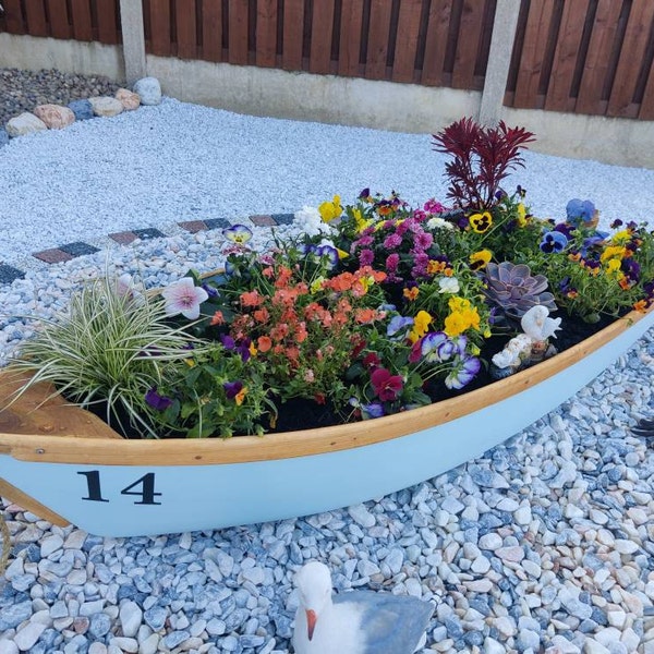 Large Boat Planter, Personalised, Plant/flower Pot, Christmas Gift ...