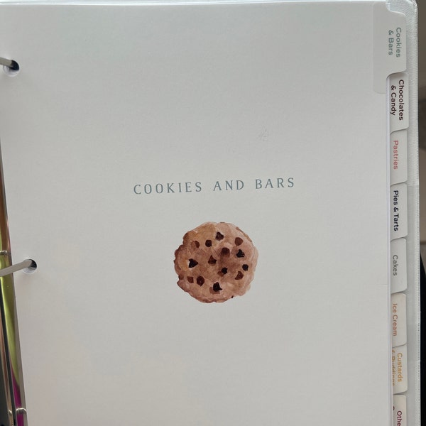 Deluxe Tab Dividers for Recipe Binder - 24 Categories, Cute Tab ...