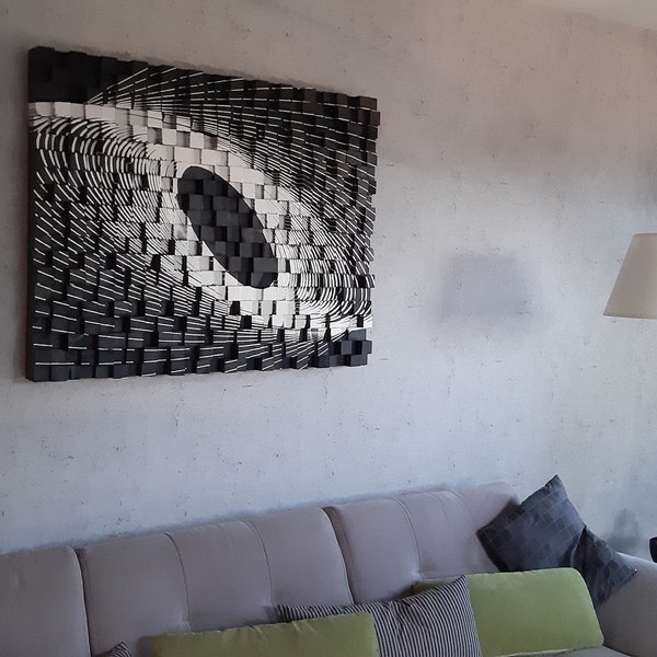 Modern Wood Wall Art , Sound Diffuser Panel - Etsy