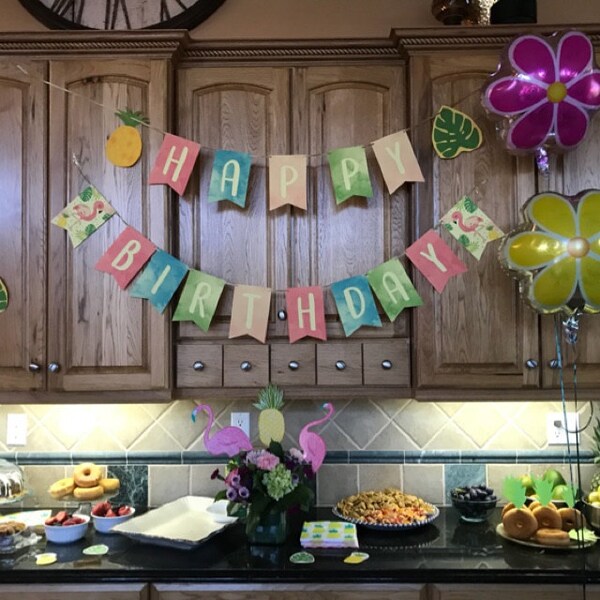 Flamingo Banner. Flamingo Birthday Party Decorations. Pineapple Party ...