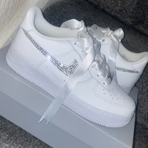 Personalised Air Force 1 White Wedding Sneakers // Blinged Out With ...