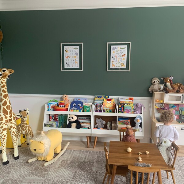 Safari Animal Numbers Print Cute Neutral Nursery Decor Childrens ...