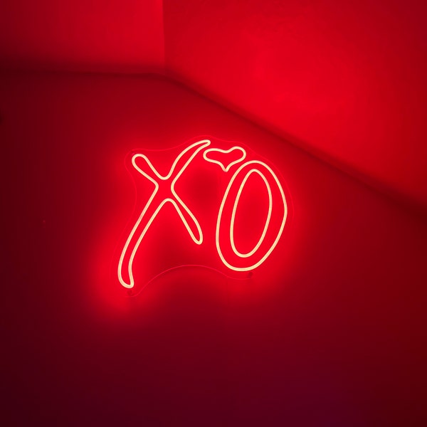 XO Neon Sign With Heart, Custom Wedding Home Party Decor, Personalized ...