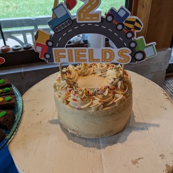 Personalized Truck Cake Topper, Truck Birthday Decor, Dump Truck ...