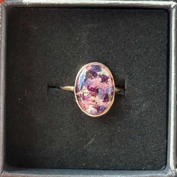 14K GOLD FILLED Oval Wedding Flower Preservation Ring, Bouquet ...