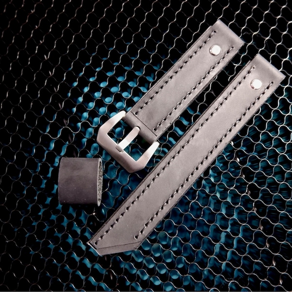 Walpier Buttero Burro Black Ghost Wax Leather Panels - Etsy