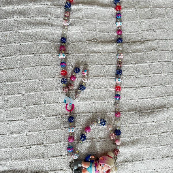 Handmade Crossbody Phone Strap Hand Painted Beads With Figure Toy ...