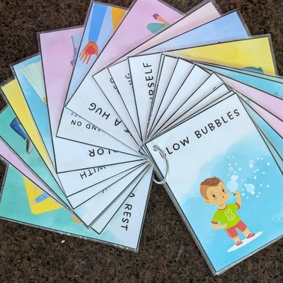 Coping Skill Flashcard Kid Calming Corner Cards Emotional Regulation ...