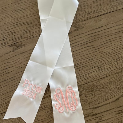 SATIN Monogram Nosegay Ribbon Prom/homecoming/hoco/school Dance - Etsy