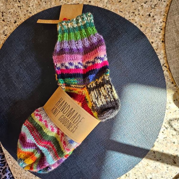 Hand Knit Wool Socks for Women Who Love Colorful, Odd, Mismatched Socks ...
