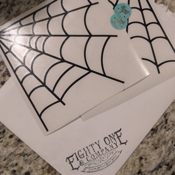 Heart Cobweb Decal Spiderweb Sticker Heart Decal Spooky Cute Decals ...