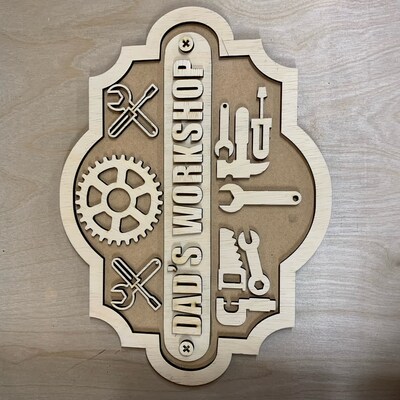 Dads Workshop Wall or Door Sign. Workshop Signage Laser Cutting File ...