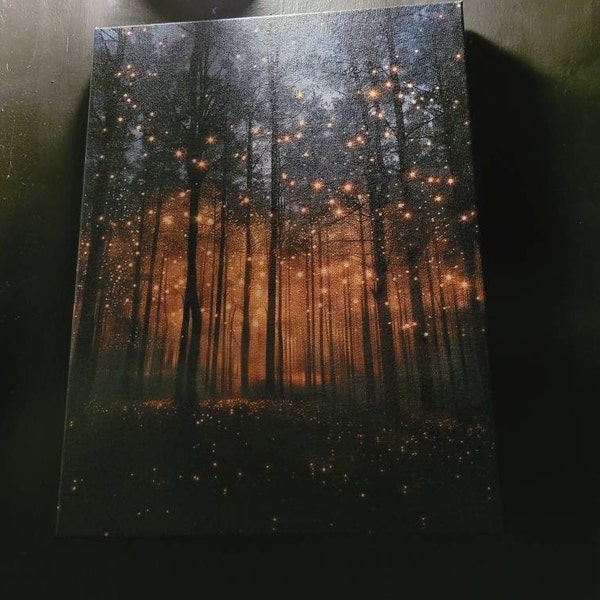 Enchanted Forest Firefly Art Print - Botanical Wall Art, Landscape ...