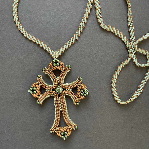 Beading4perfectionists : "milldred's Cross" Pendant ADVANCED Beading ...