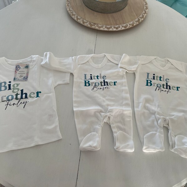 Big Brother Shirt, Little Brother Baby Grow, Cute Siblings Kids ...