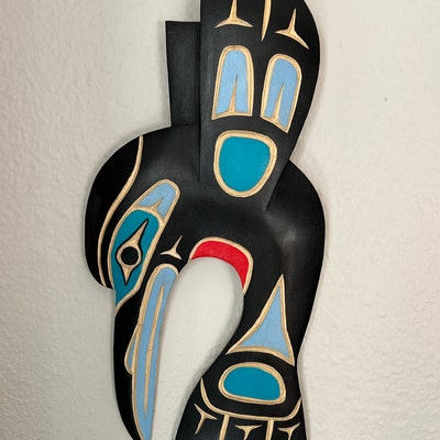 First Nations Hummingbird Wall Carving Light Blues - Etsy