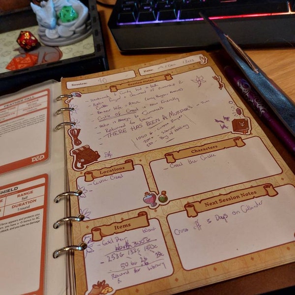 Dnd Session Notes | Dnd Notebook | Dnd Notepad | D&D Session Notes - Etsy