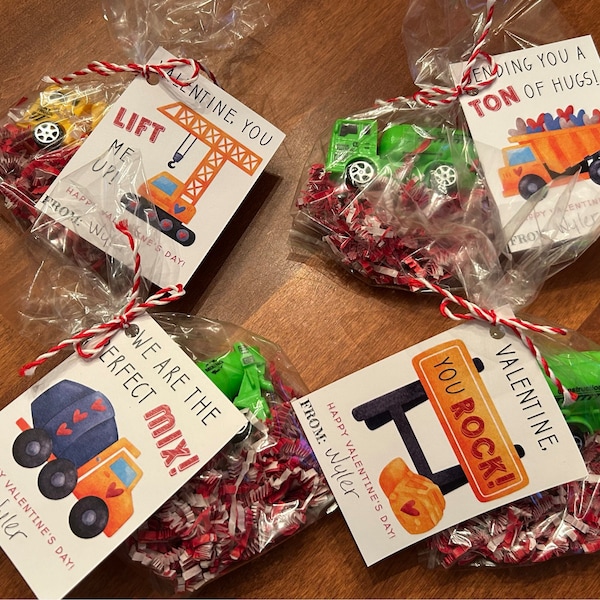 Construction Valentine's Day Cards, Kids Classroom Valentines ...