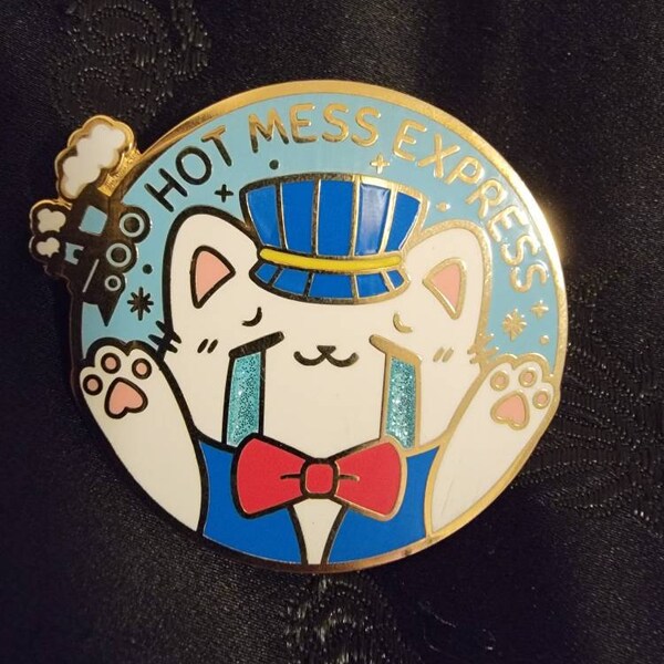 Hot Mess Express Hard Enamel Pin | Crying Cat Lapel Pin | Cute Funny ...
