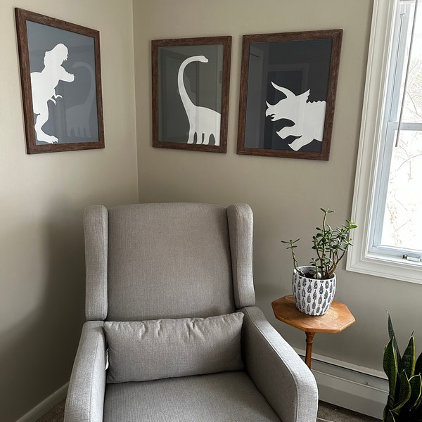 Dinosaur Prints, Dinosaur Wall Art, Set of 3 Printable, Dinosaur ...