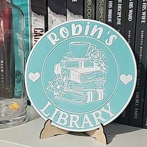 Personalized Library Sign Custom Book Decor Color 3D Printed Bookish ...