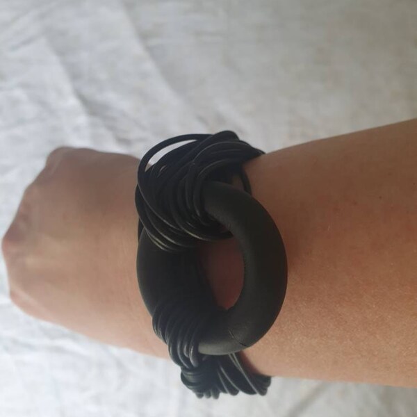 Black Rubber Necklace, Strips Necklace, Street Fashion, Everyday Outfit ...