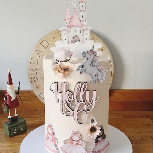 Sunshine Acrylic Cake Topper and Name Charm Set | Personalised Cake ...