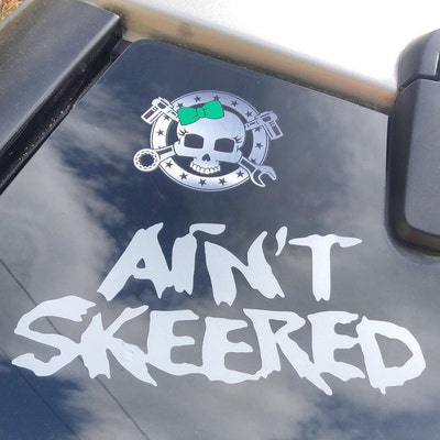 Women's Mechanic Skull Decal Sticker Ladies Auto Mechanic Crossbones ...