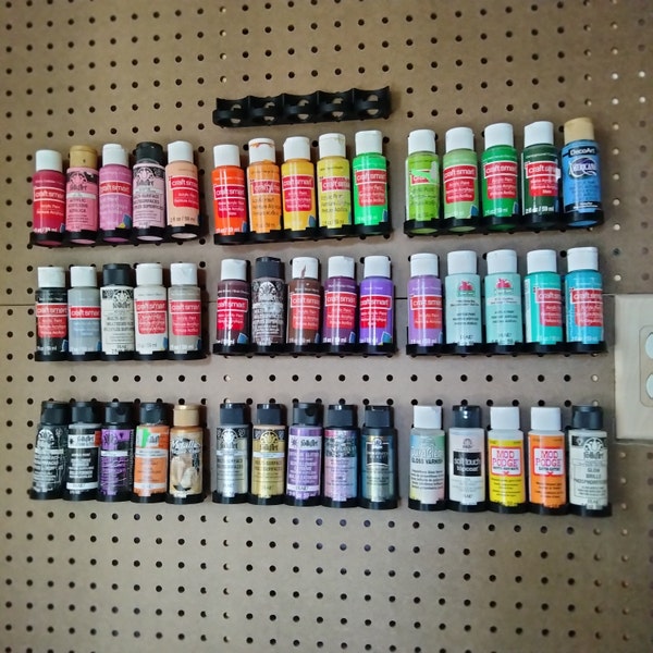 Hobby Storage - 2 Oz Bottle Acrylic Paint Racks Holders for Peg Board ...
