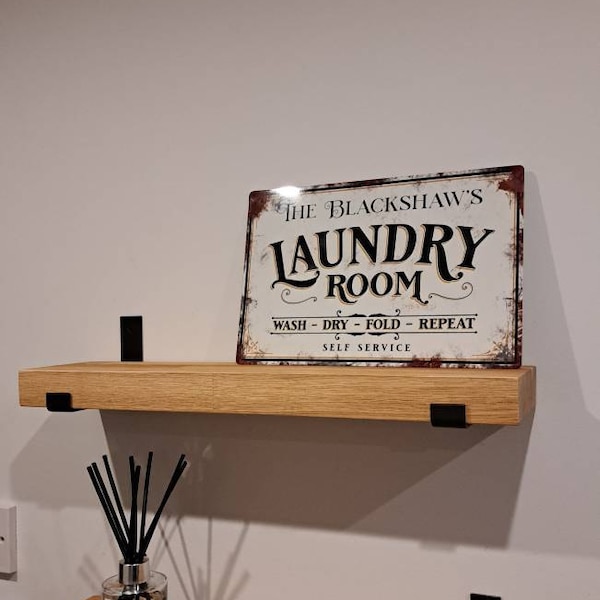 Personalised Washing Laundry Room Sign Metal Wall Door Signage ...