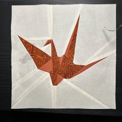 Origami Crane FPP Foundation Paper Piecing Quilting Project Block ...