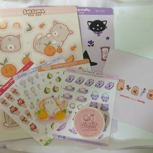 Satsuma the Cat Kawaii Waterproof A5 Vinyl Sticker Sheet - Etsy