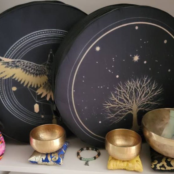 14, 16, 18 Inch Handmade Frame Drum Bag, Hawk Spirit, Shamanic Drums ...