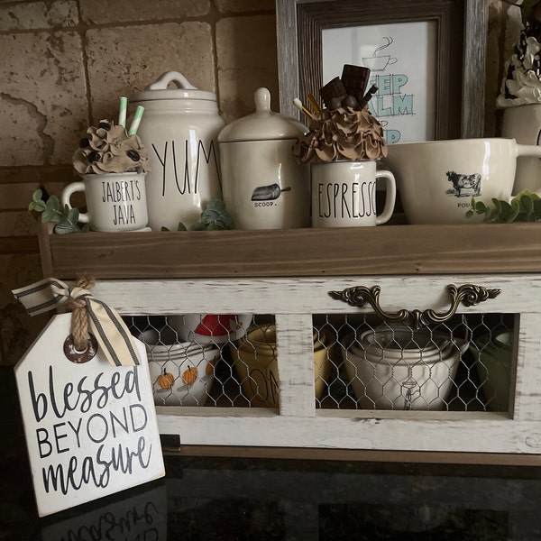 Blessed Beyond Measure Wood Tag | Tiered Tray Sign| Tiered Tray Decor ...