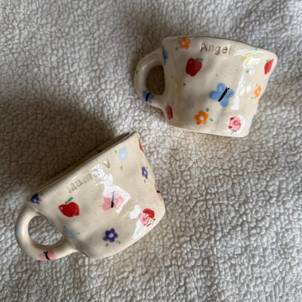PREORDER: Custom Ceramic Pottery Handmade Mug-cute Aesthetic Mug-mugs ...