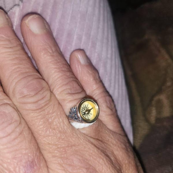 Working Compass Ring Sterling Silver, Silver Twig Ring, Compass Jewelry ...