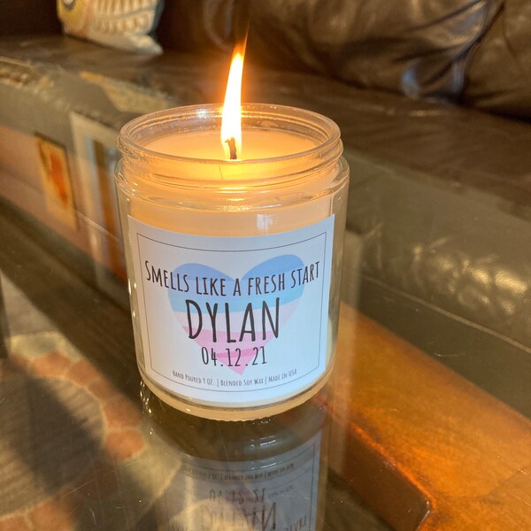 Smells Like Fresh Start Transgender Pride Name Change Heart Candle ...