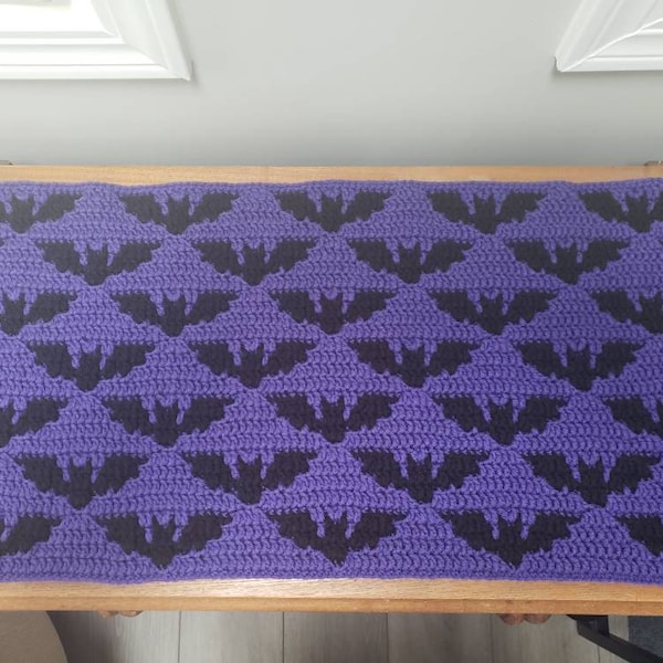 Batty Mosaic Crochet Pattern Bat Chart by Sixel Design - Etsy